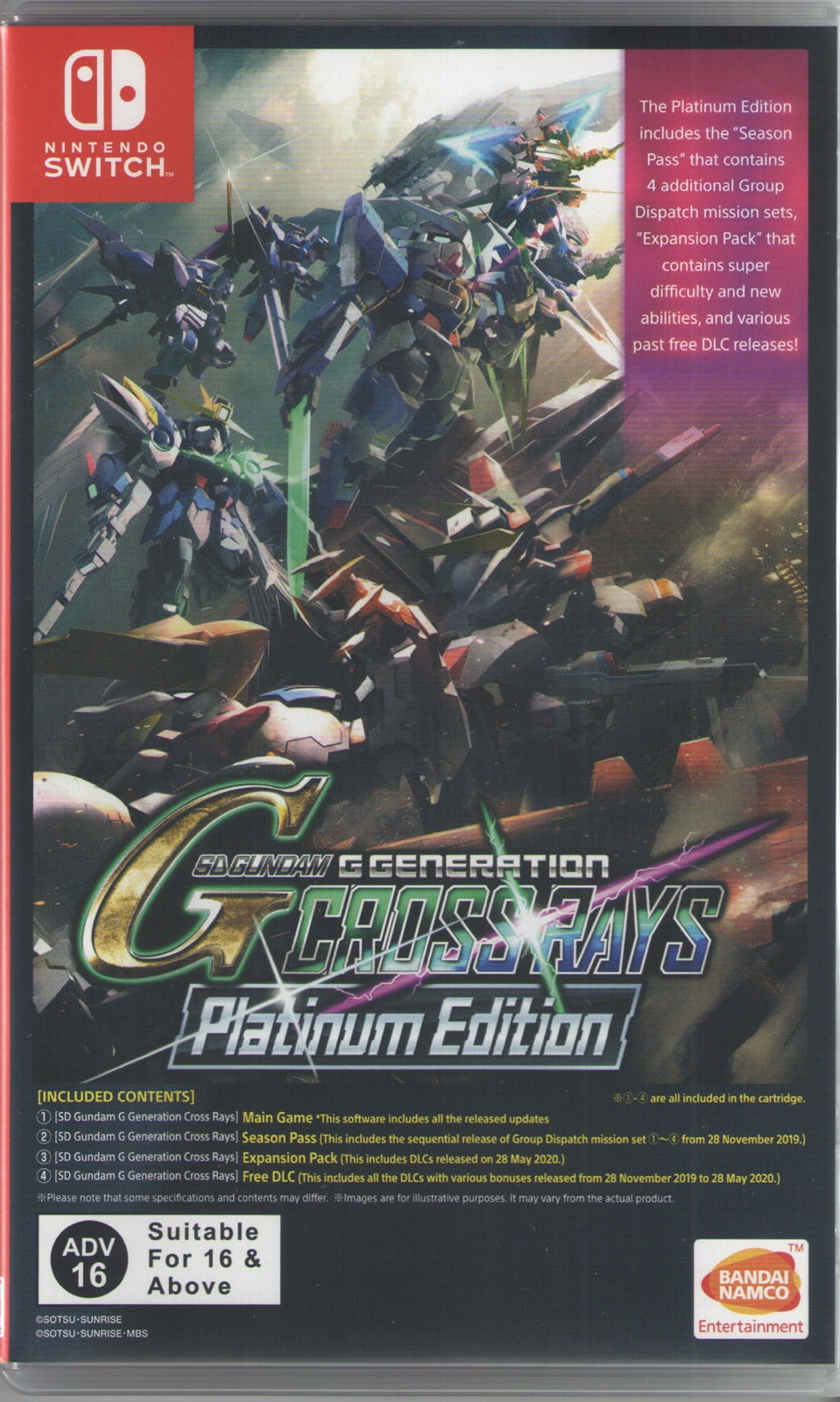 Gundam G Generation Crossrays Platinum Ed, BANDAI NAMCO, Nintendo ...