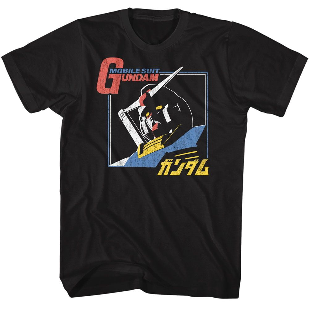 Gundam Mobile Suit Gundam Bold Black Adult T-Shirt - Walmart.com