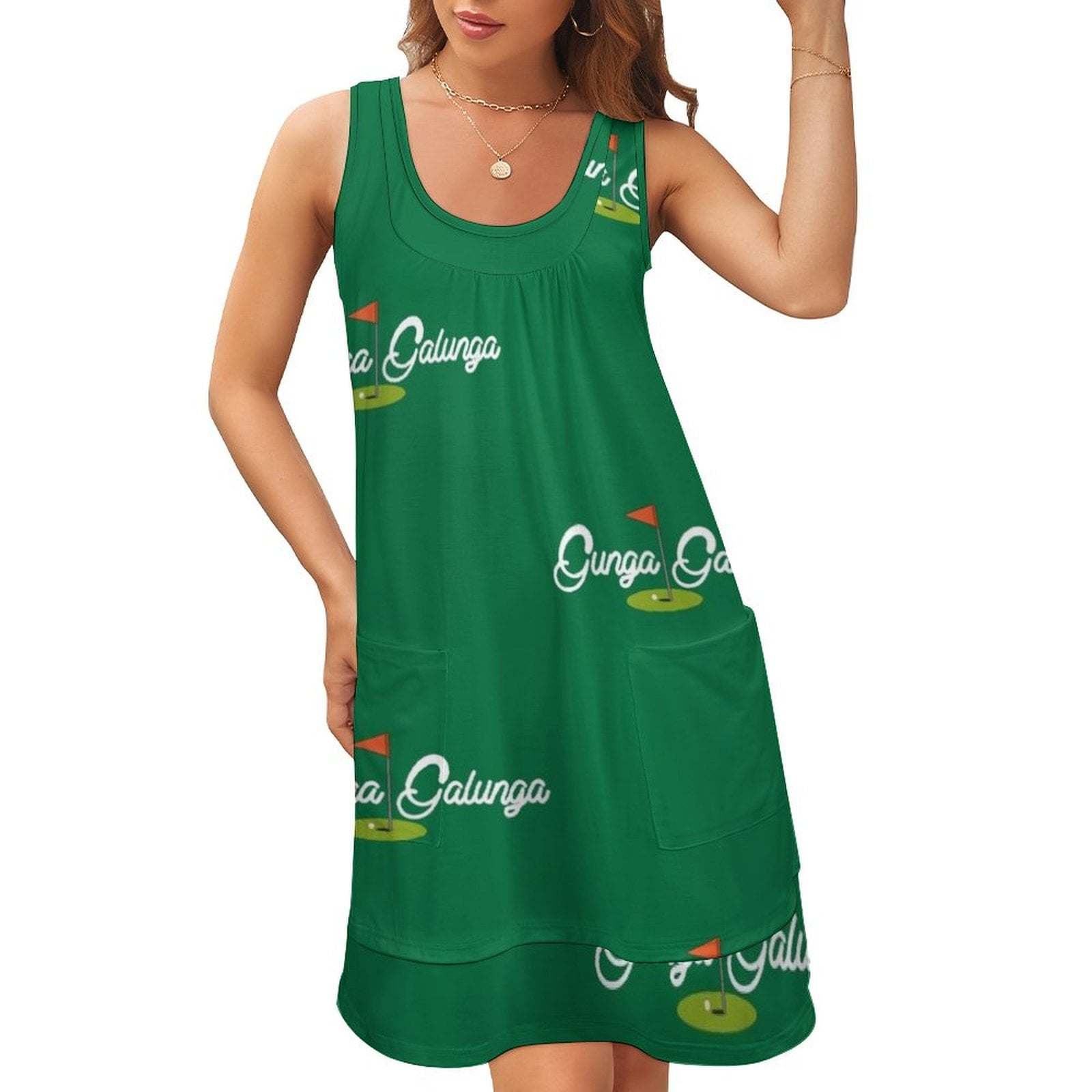 Gunga Galunga from Caddyshack Sleeveless U-Neck Fake Two Piece Dress ...