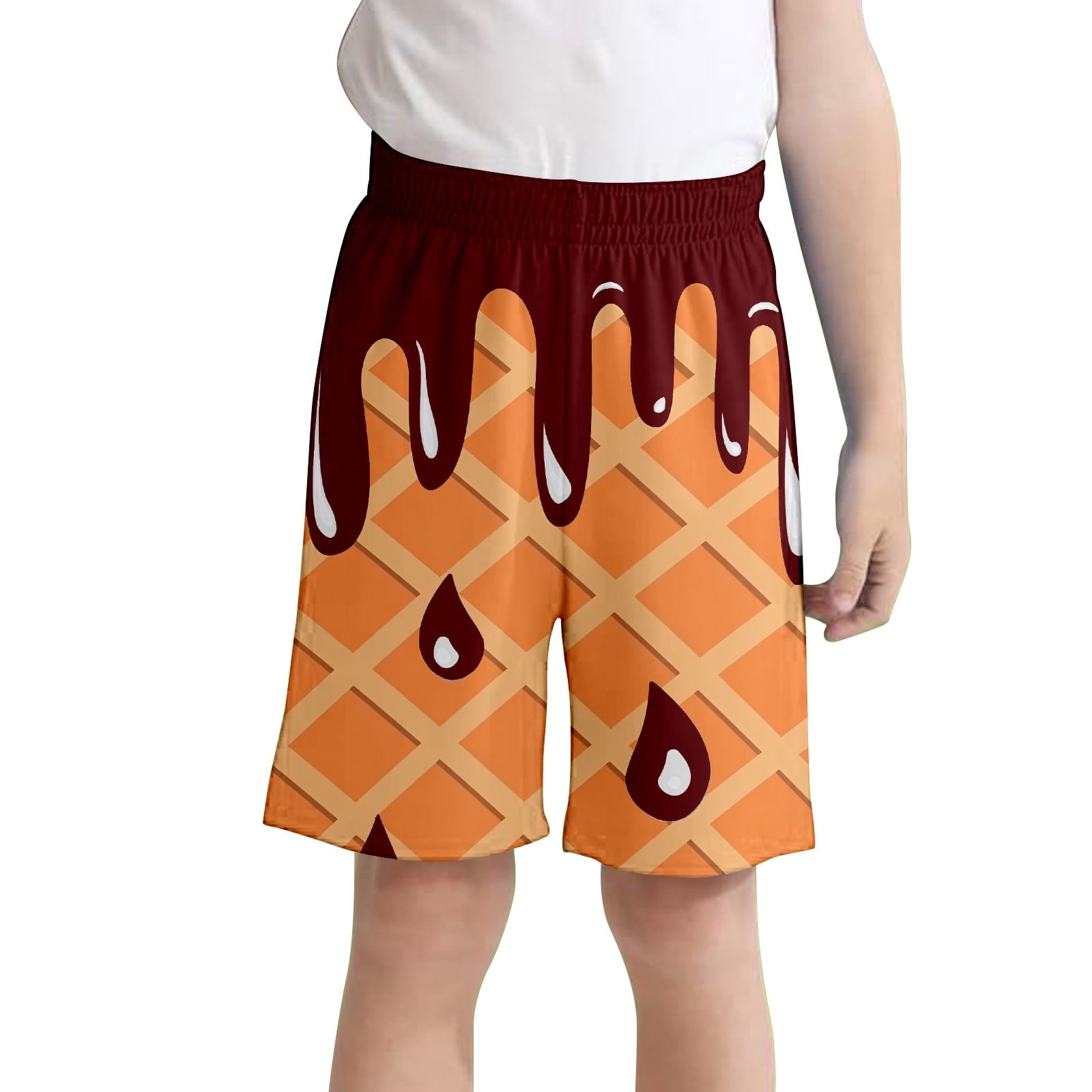 Gunia Boys Athletic Shorts,Ice Cream Baseball Boys Gym Shorts Stretch ...