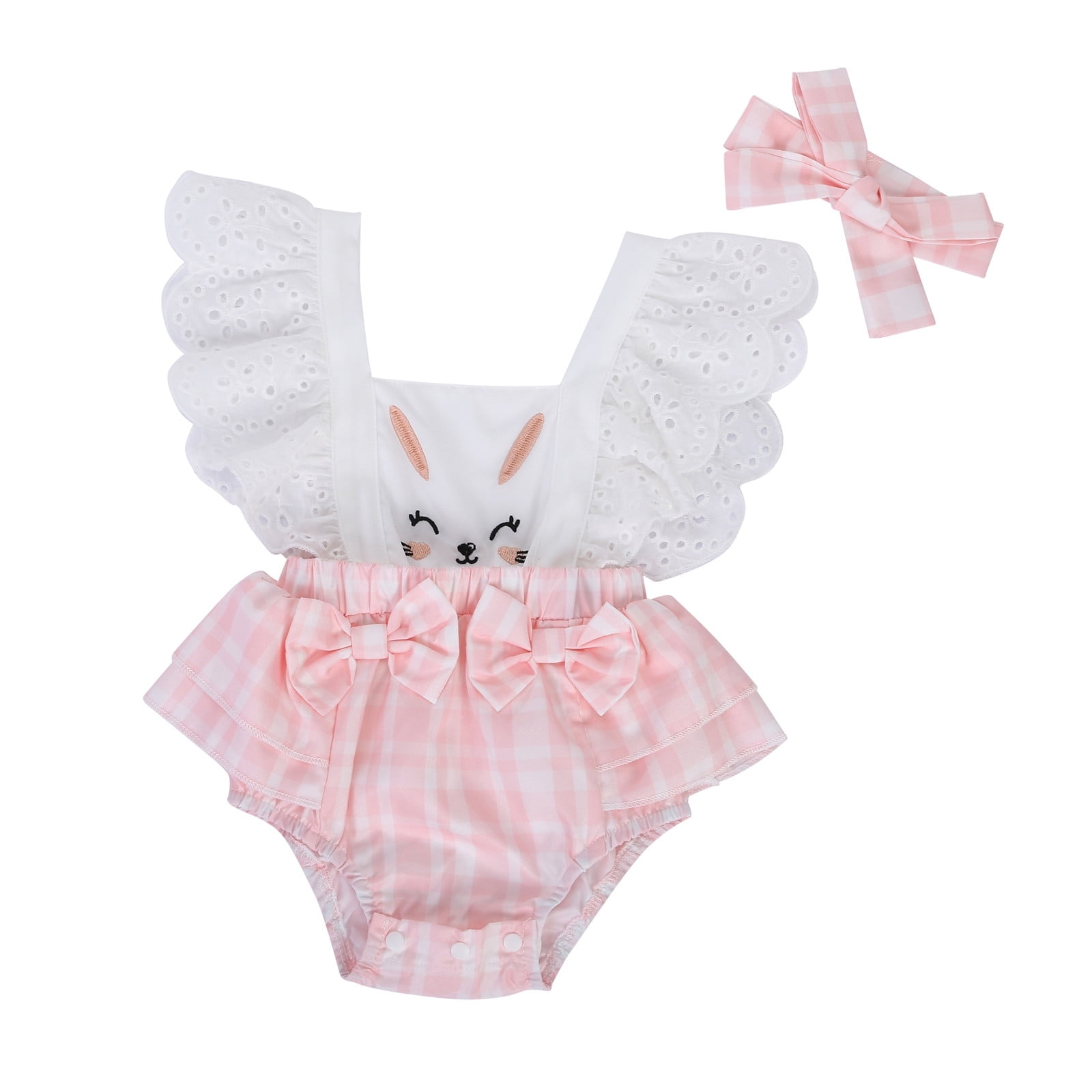 Gunia Easter Baby Girl Outfit Sweet Wind Cute Embroidery Bodysuit Set ...