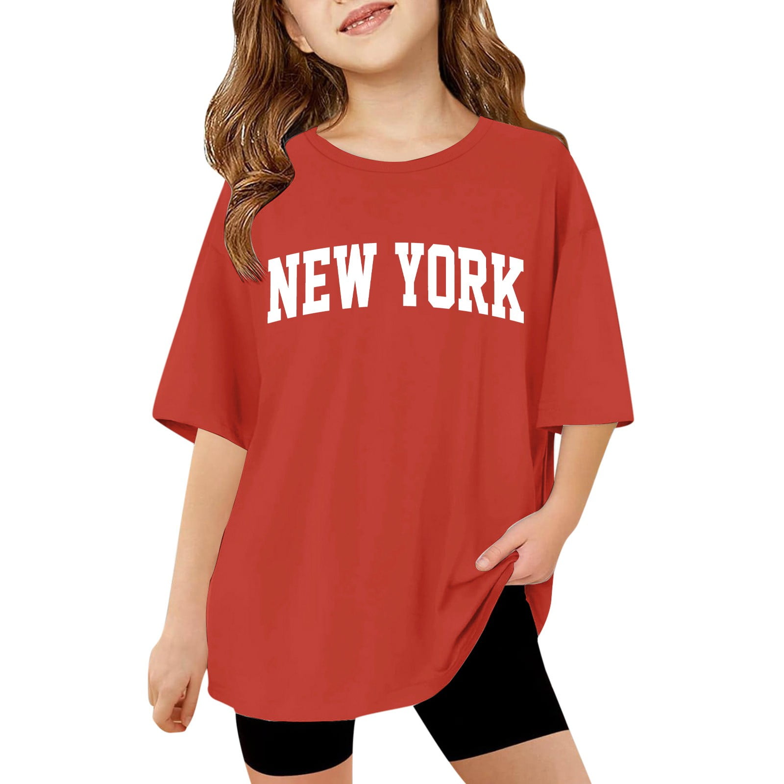 Gunia Girls Casual Short Sleeve T Shirts Kids Summer Tops City Graphic ...