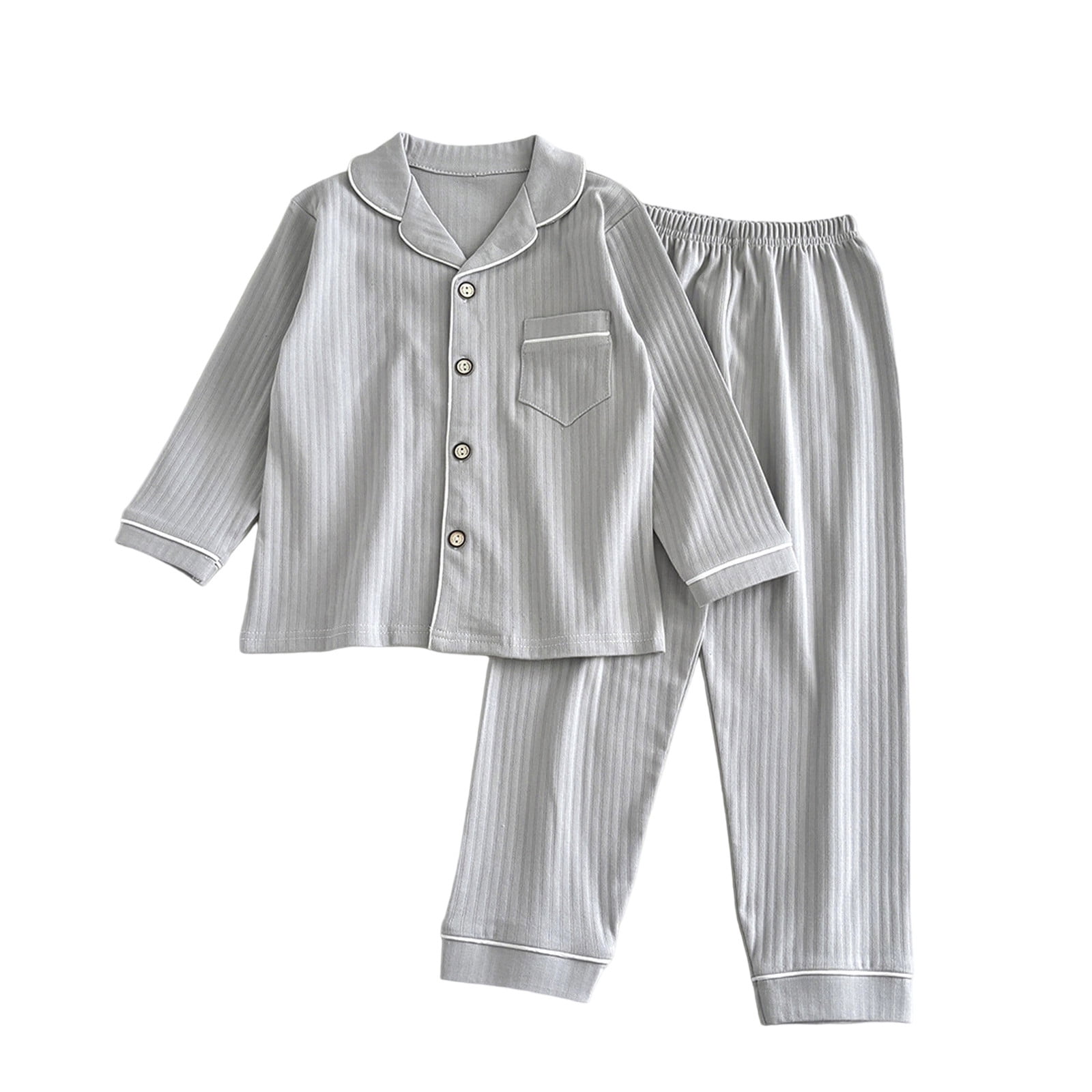 Gunia Girls Pajamas Long Sleeve Pajama Winter Thermal With Open Front ...