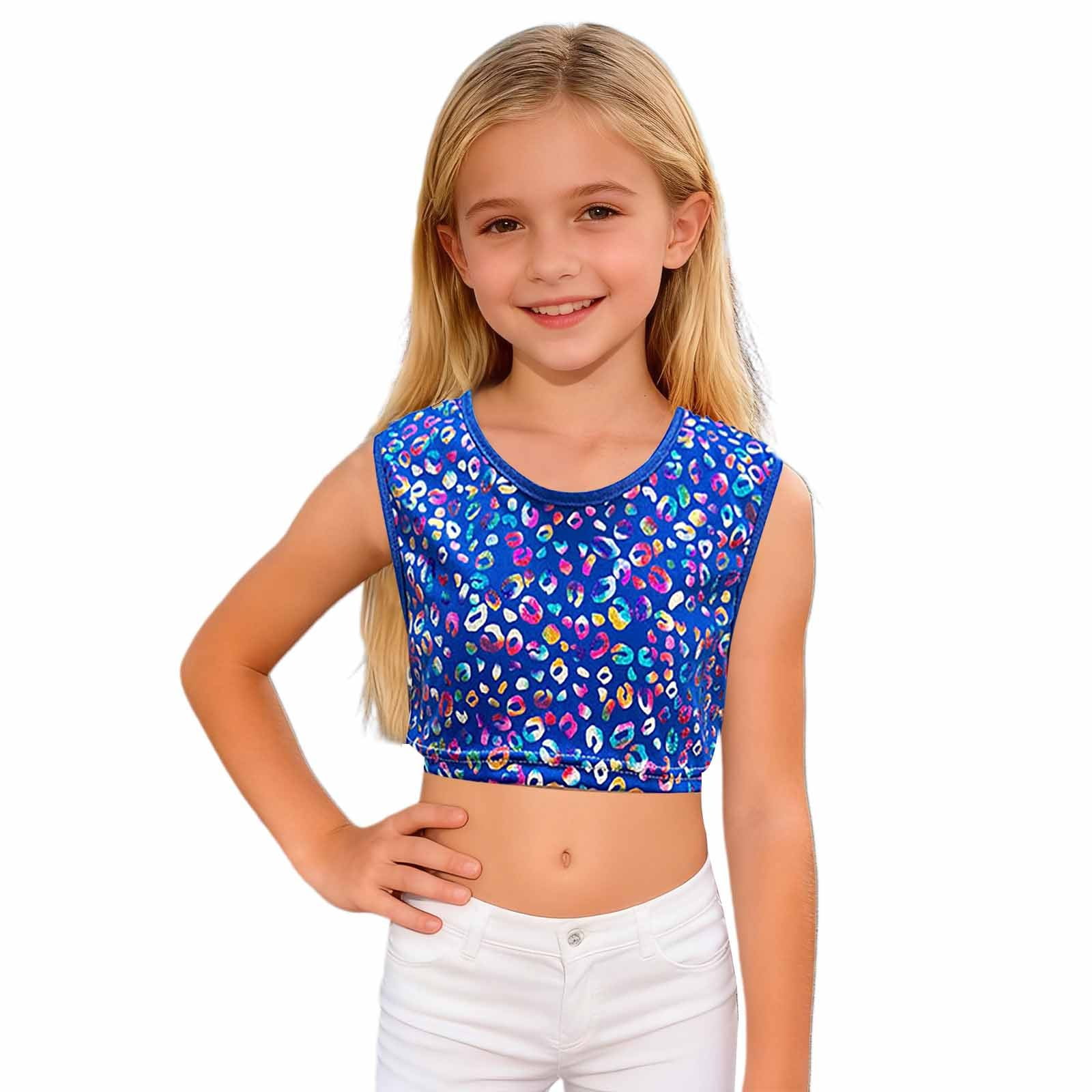 Gunia Girls Sequin Top Glitter Sleeveless Dance Blouse Performance ...
