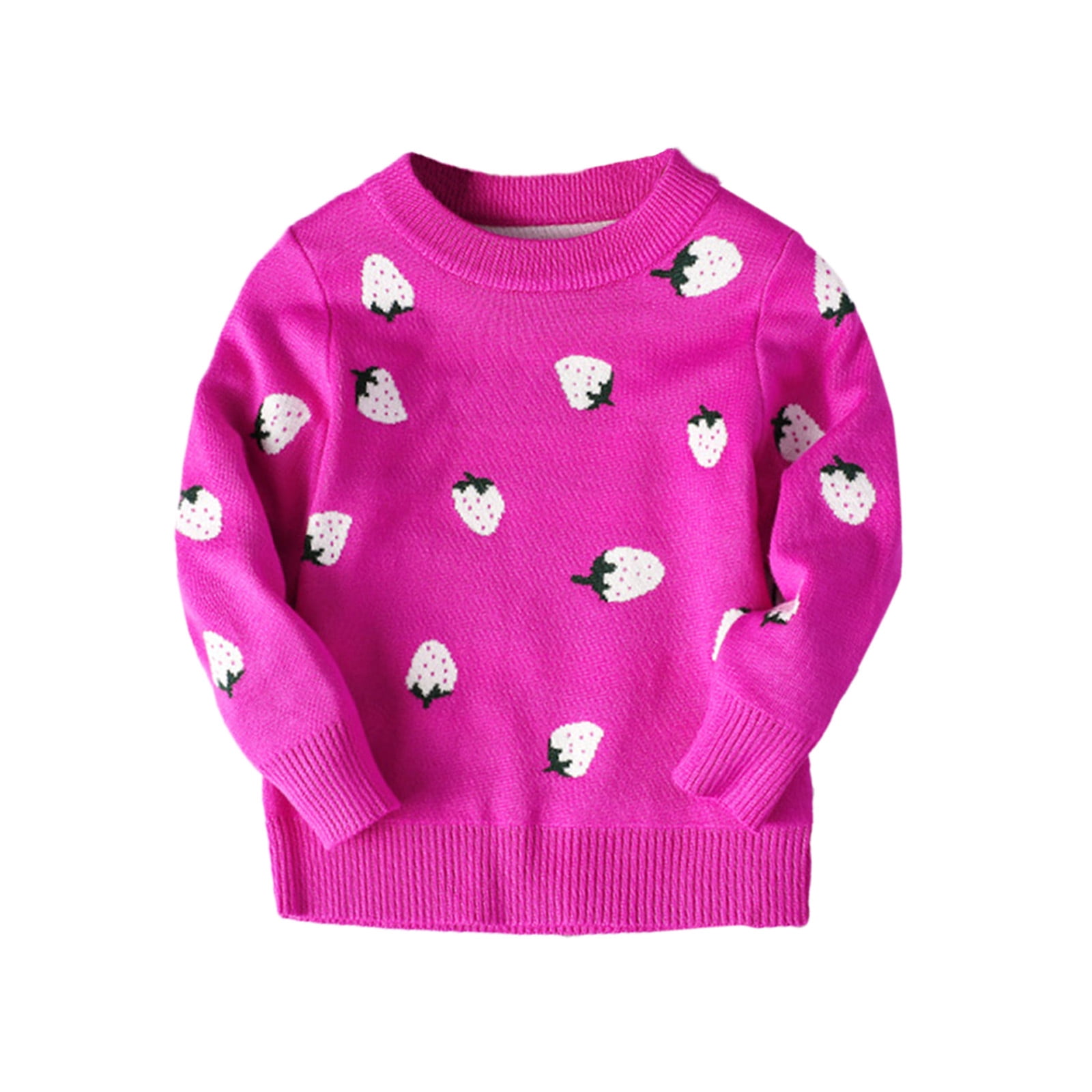Gunia Girls' Sweaters Size 2-3 Years Strawberry Prints Long Sleeve Warm ...