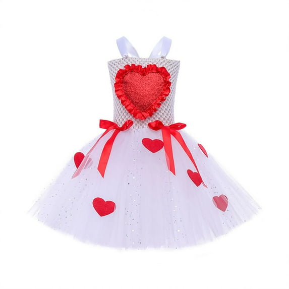Gunia Girls Tutu Skirt Dress Valentine'S Day Puffy Dress Bow Festival ...
