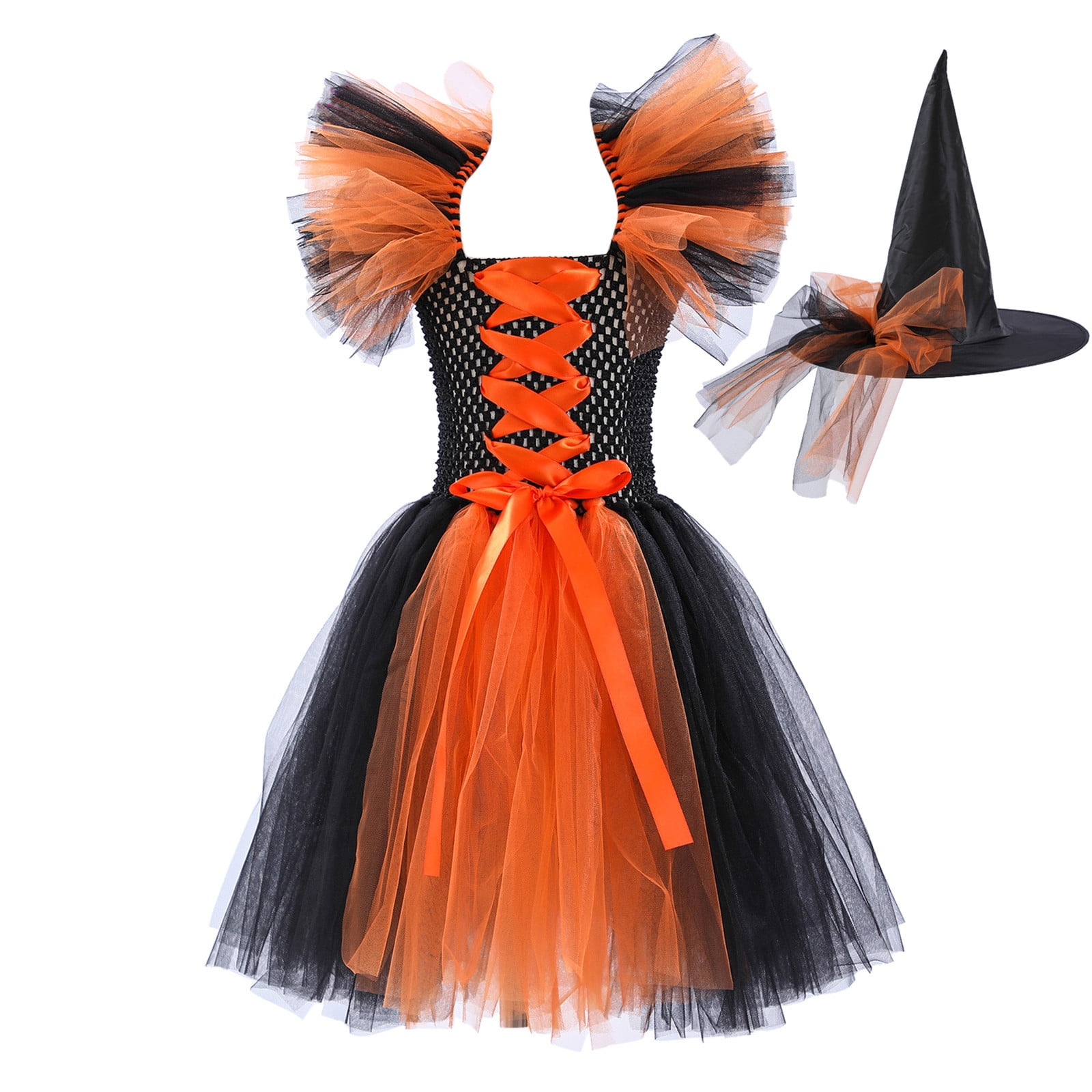 Gunia Halloween Dresses For Girls Kids Magnificent Black Gown With Hat ...