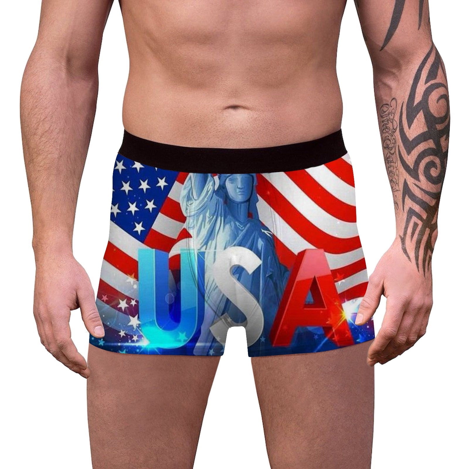 Gunia Independence Day Boxer Briefs For Men 3D Printed Inner Mid Rise ...