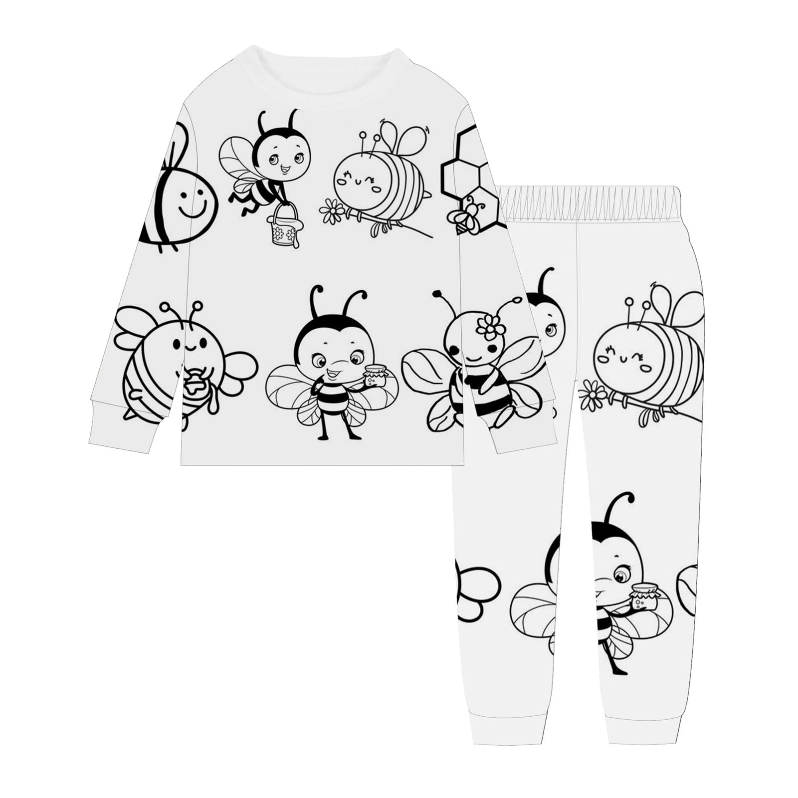 Gunia Kids Girls Clothes Set Kid Diy Hand Painted Homewear Colouring ...