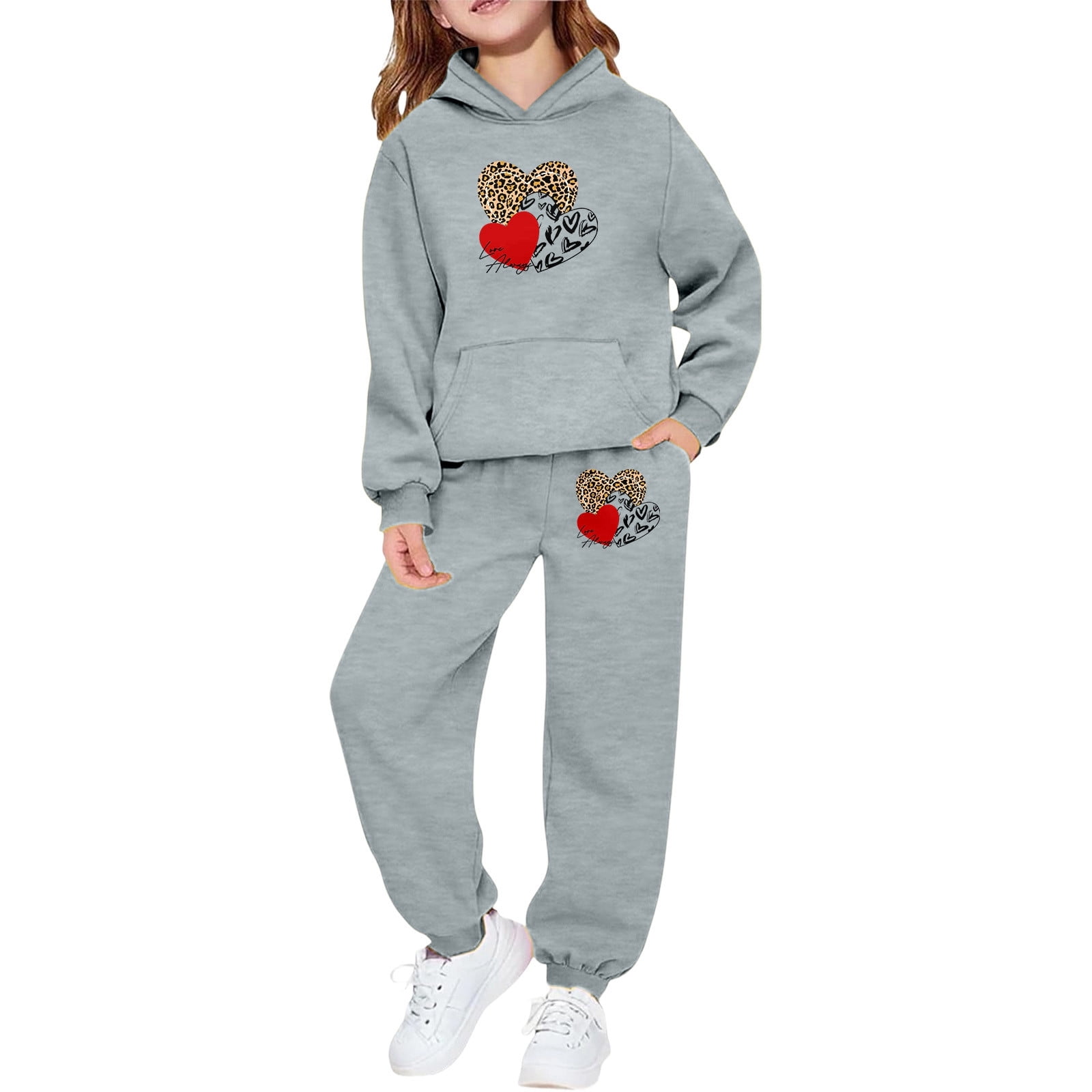 Gunia Kids Girls Jogging Suits Sweatsuits 2 Piece Set Hooded With ...