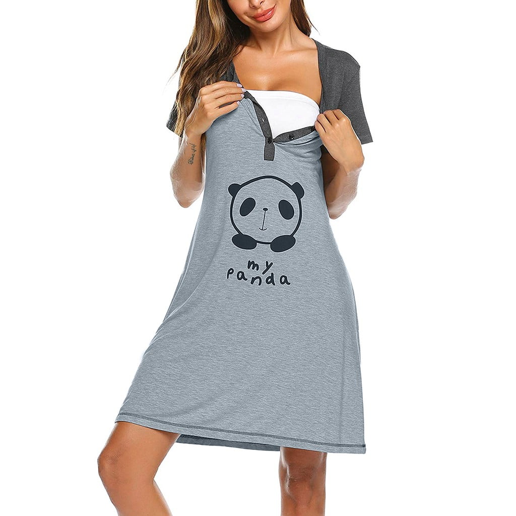 Gunia Maternity Dresses For Women Short Sleeve Cat Print Nursing ...