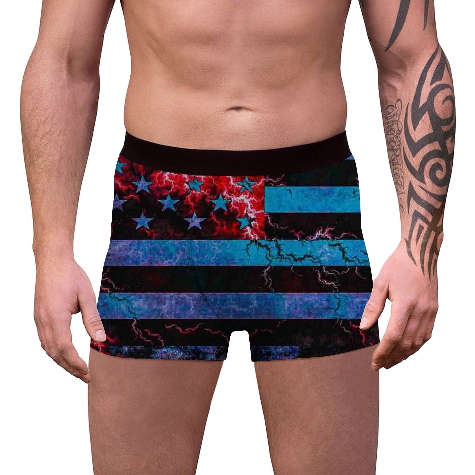 Gunia Men's Boxer Briefs Independence Day 3D Printed Inner Mid Rise ...