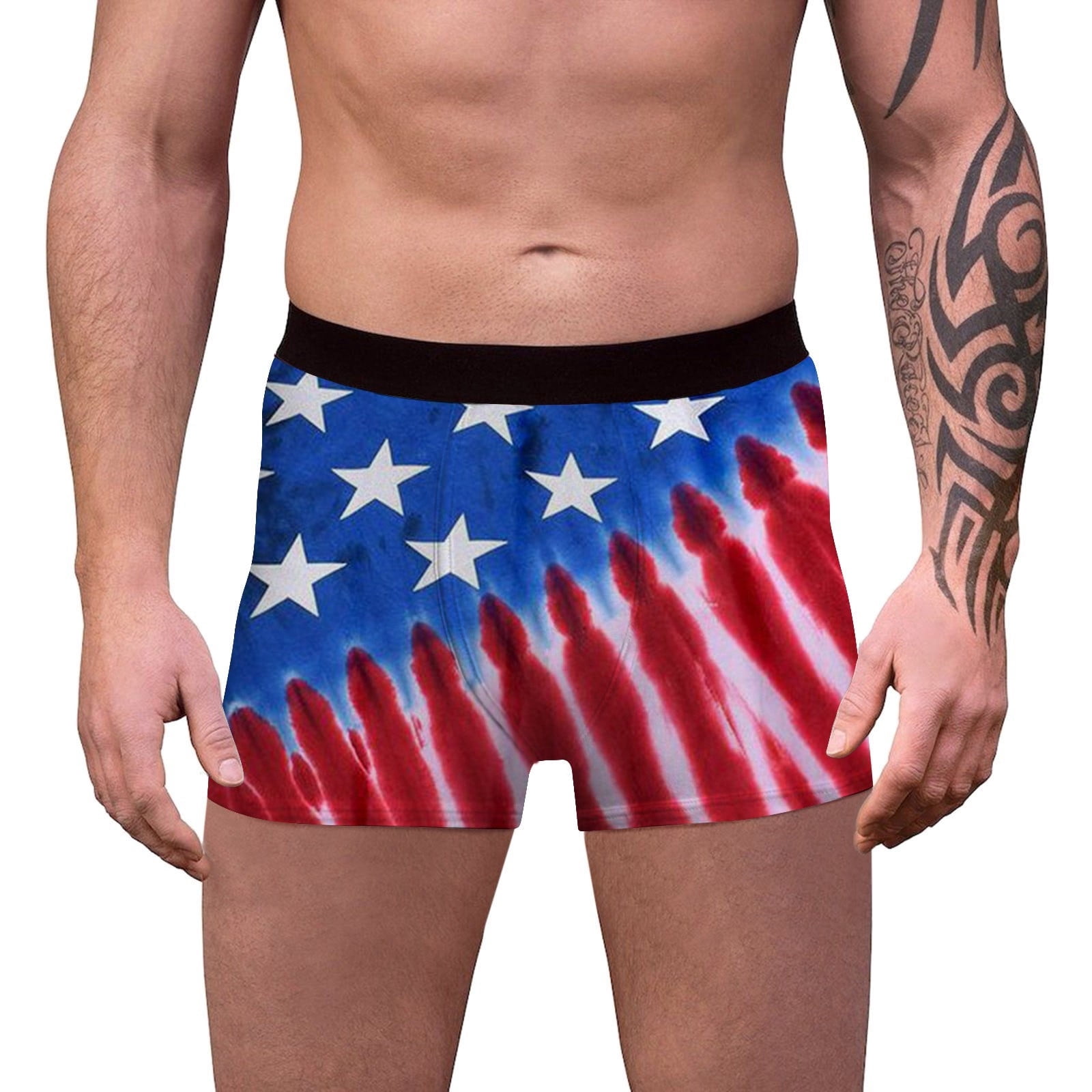 Gunia Mens Underwear Boxer Briefs Independence Day 3D Printed Inner Mid ...