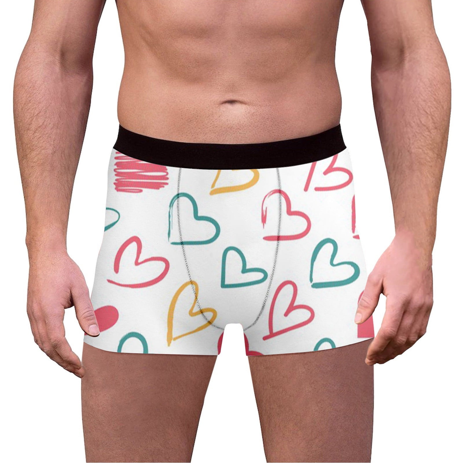 Gunia Mens Valentine's Day Boxer Briefs Heart Print Funny Novelty Cool ...