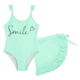 Gunia One Piece Swimsuit Girls Ruffle Two Piece With Bowknot Heart ...