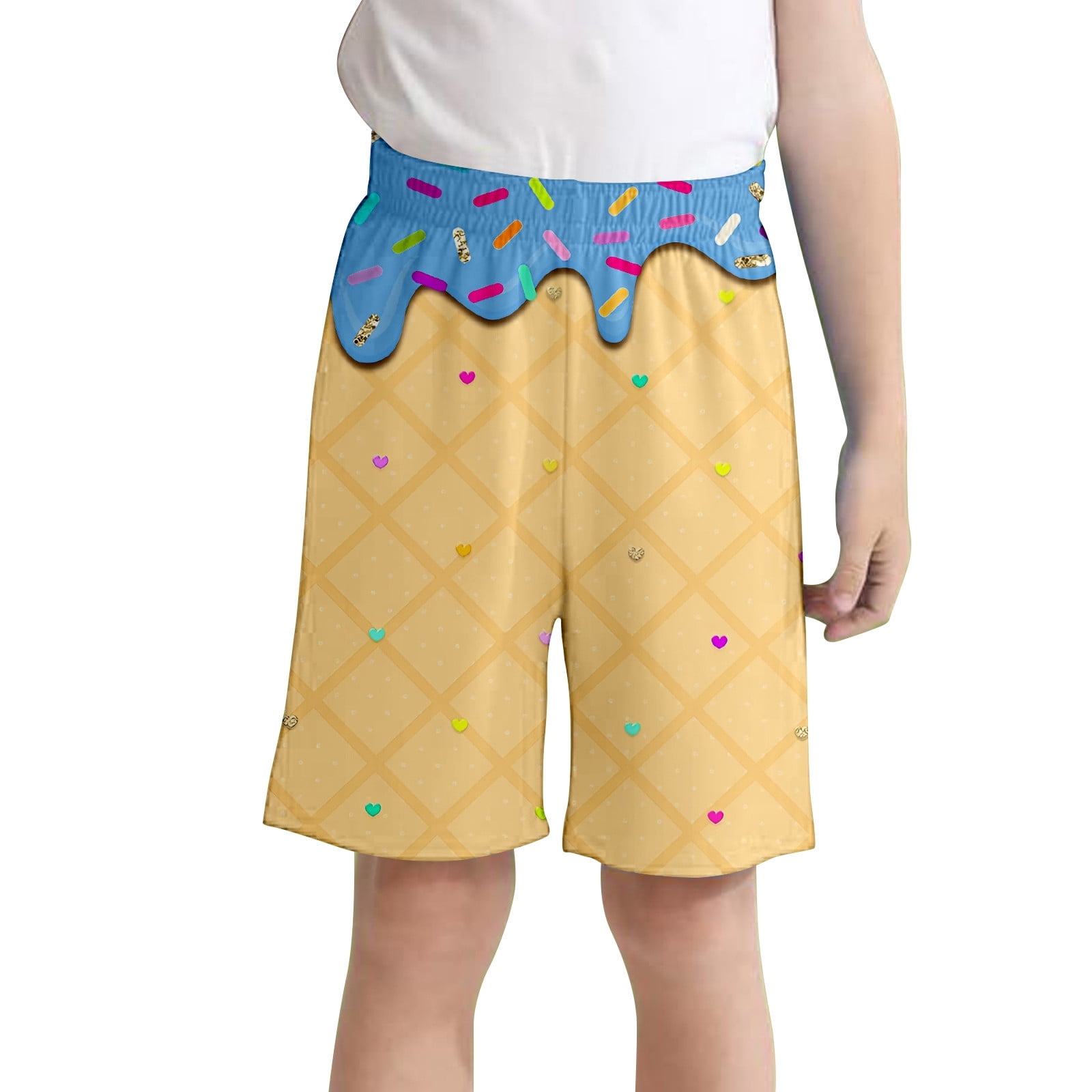 Gunia Shorts For Kids Boy,Boys Ice Cream Print Athletic Shorts Stretch ...