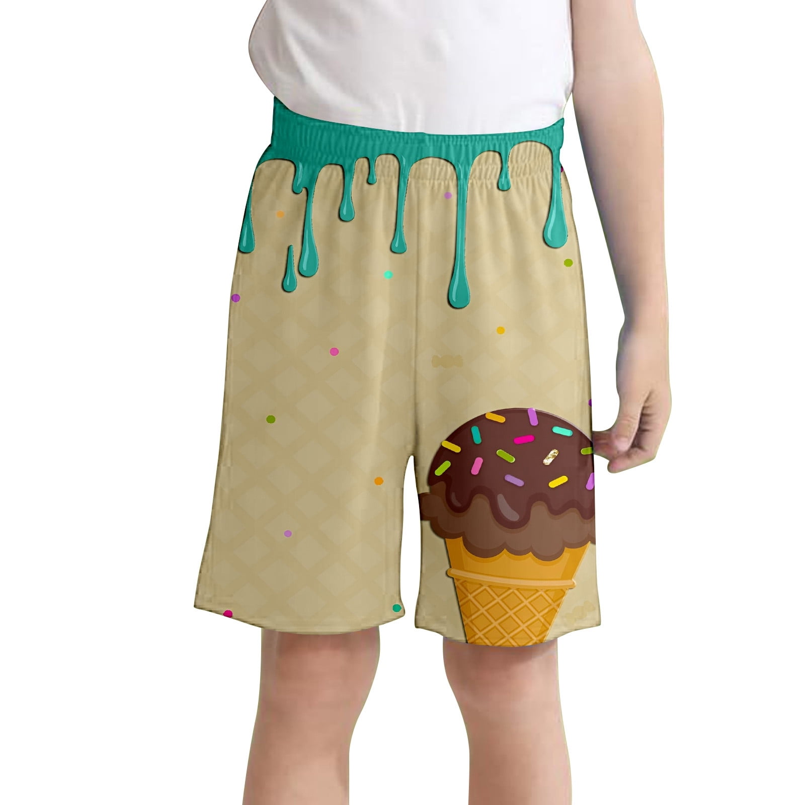 Gunia Shorts For Kids Boy,Ice Cream Baseball Boys Shorts Elastic Waist ...