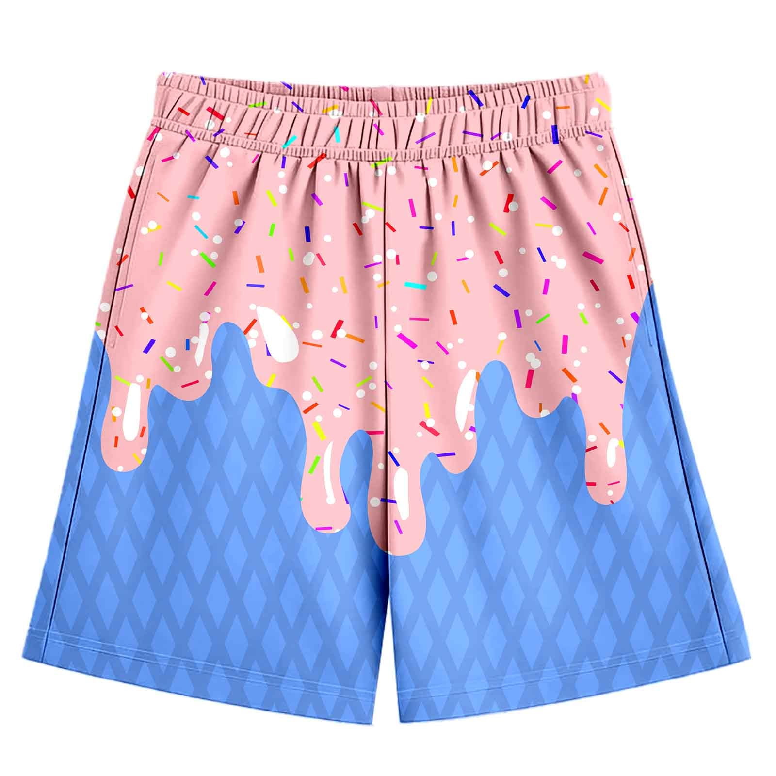 Gunia Shorts For Kids Boy,Relaxed Fit Ice Cream Baseball Shorts For ...