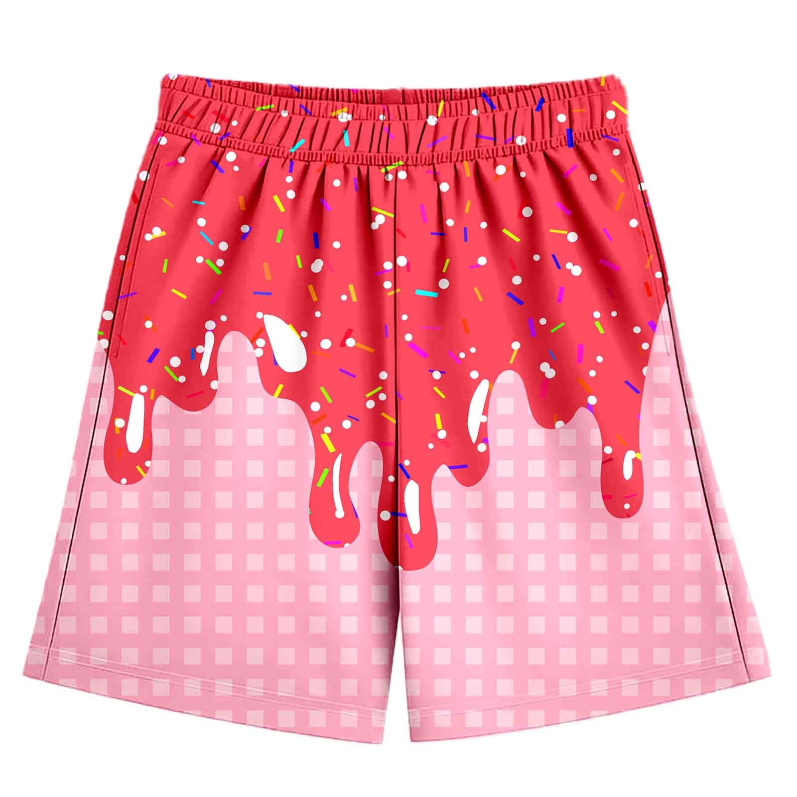Gunia Shorts For Kids Boy,Relaxed Fit Ice Cream Baseball Shorts For ...