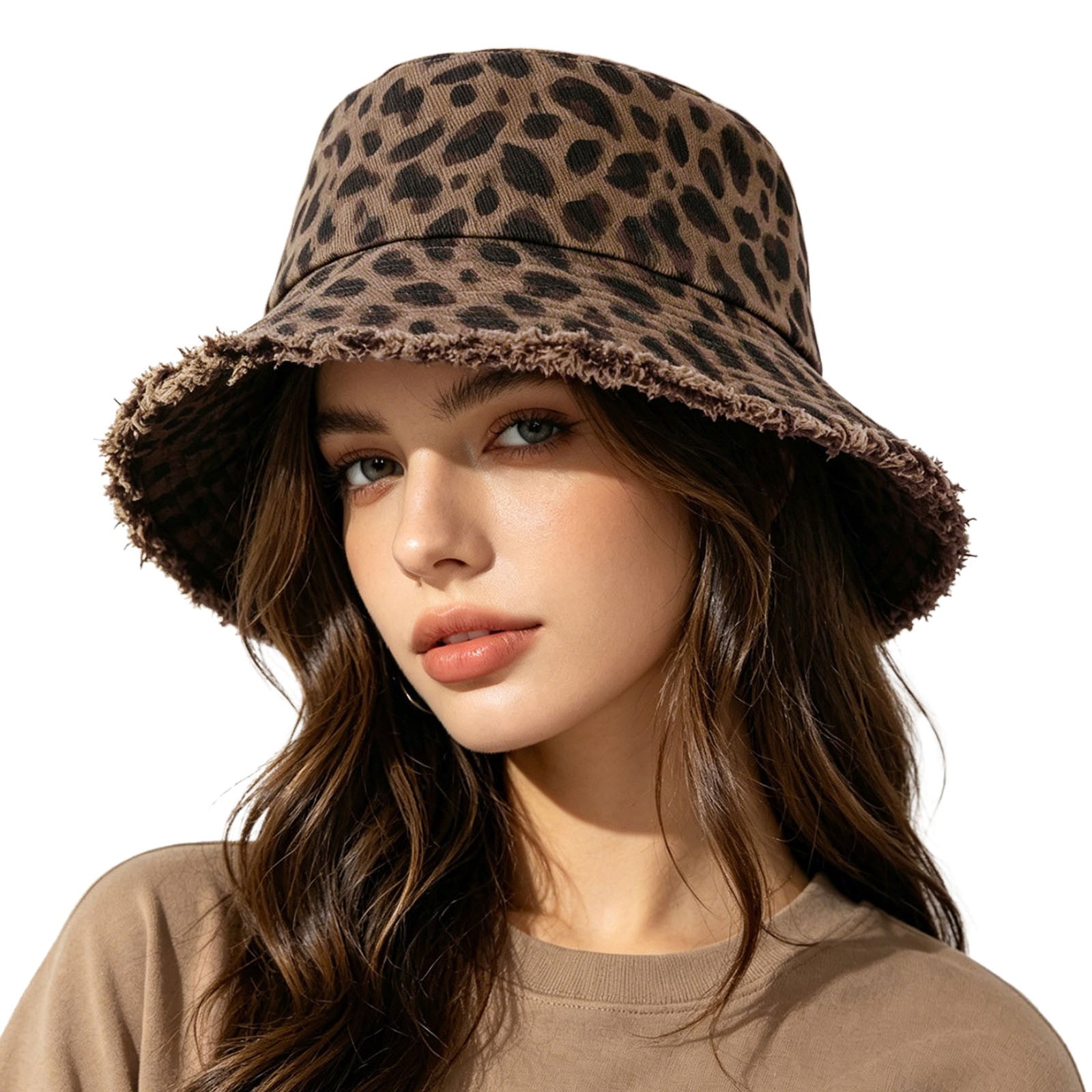 Gunia Summer Womens Beach Hats For Hiking Leopard Print Lightweight Hat ...