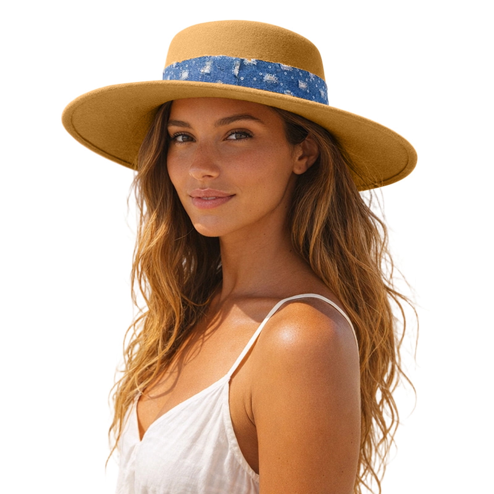 Gunia Sun Hats For Women Wide Brim French Style Jazz Cap Soft Elegant ...
