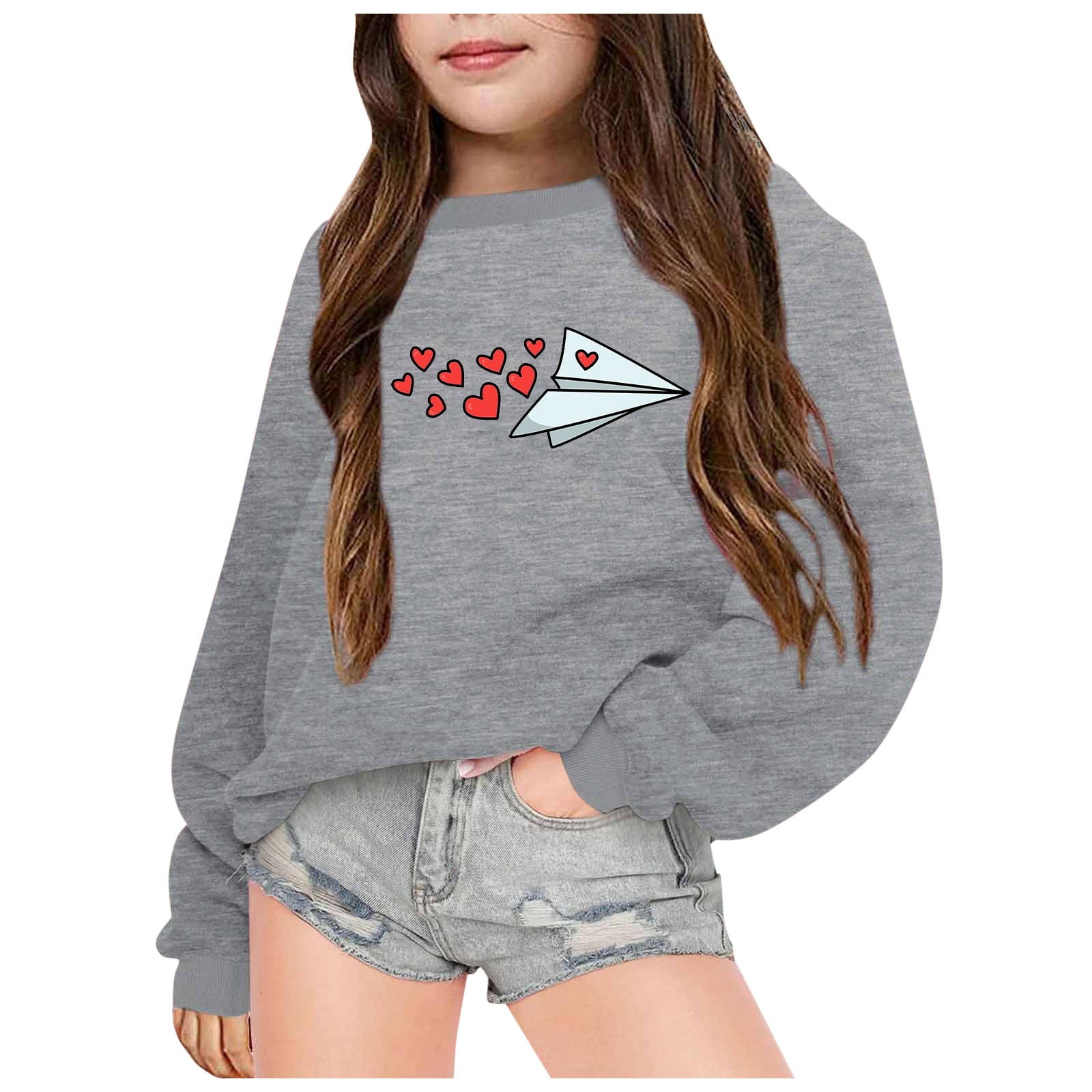 Gunia Sweatshirts For Teen Girls Children Paper Airplane Printed Long ...