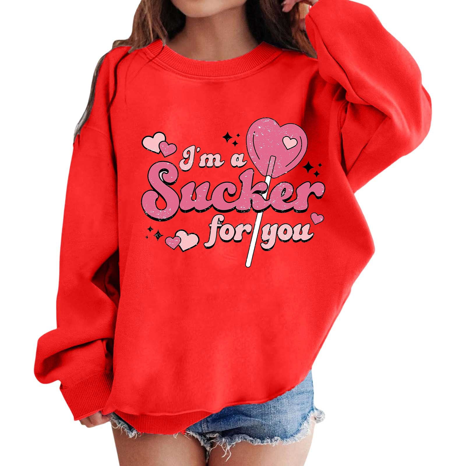 Gunia Sweatshirts For Teen Girls Letter Printed Casual Crewneck ...