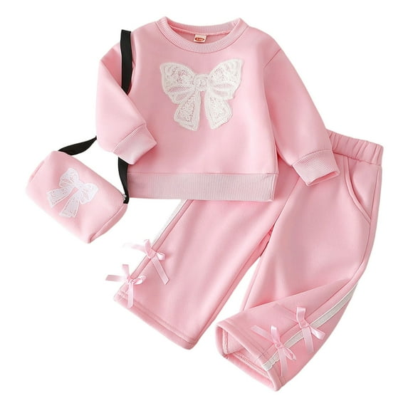 Gunia Toddler Baby Girl Outfits Fall Outfit Bow Detail Hoodie With ...