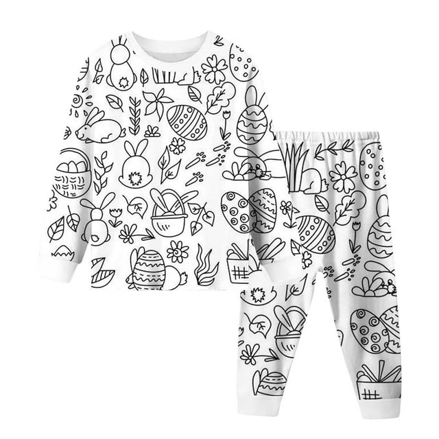 Gunia Toddler Boy Easter Pajamas Diy Easter Bunny Egg Print Long Sleeve ...