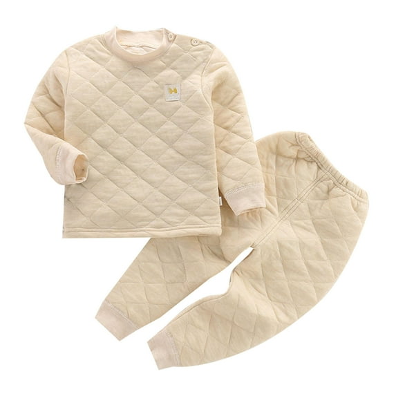 Gunia Toddler Girl Pajamas Children Warm Underwear Set Clip Cotton Baby ...