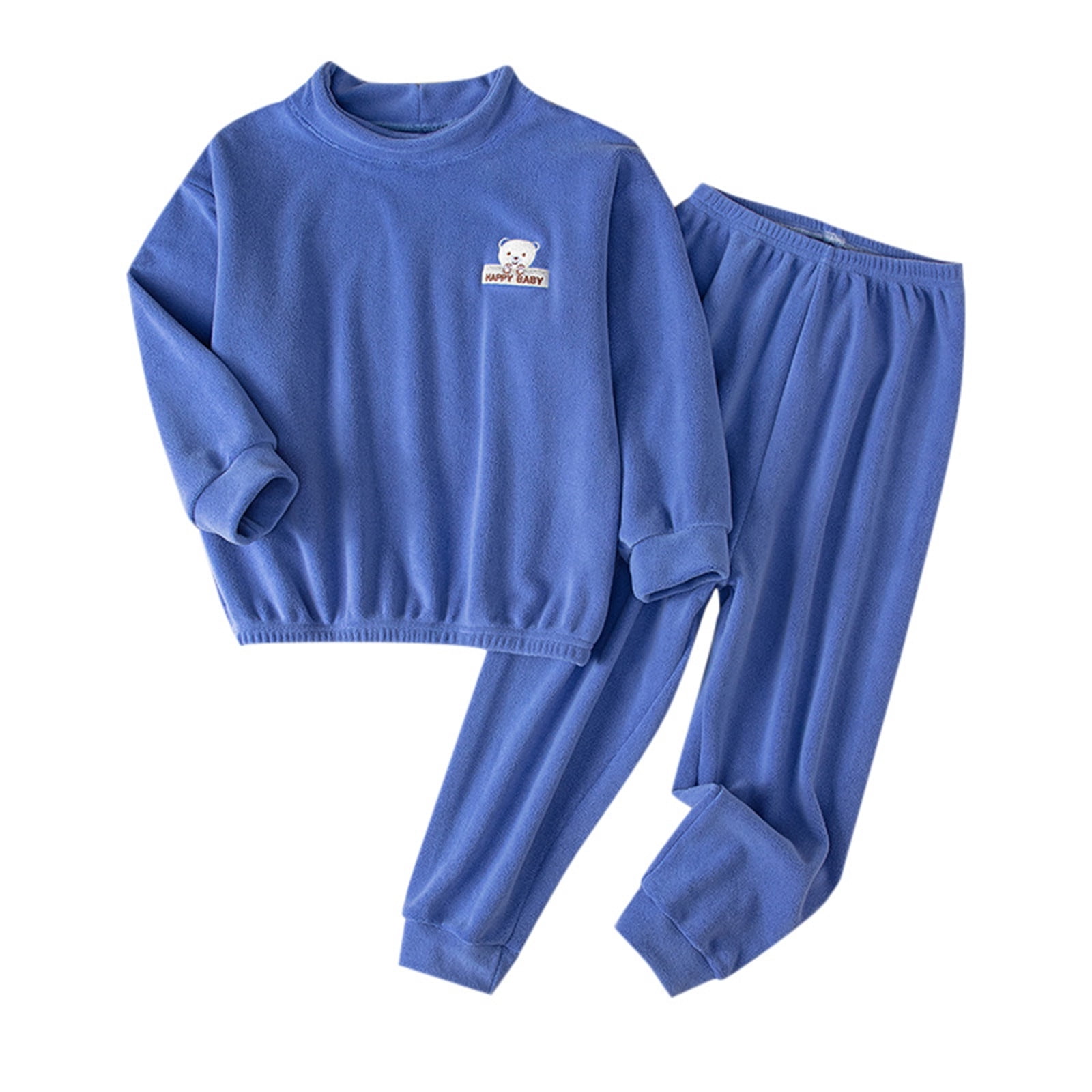 Gunia Toddler Girl Pajamas Solid Color Children Hoodie Set With Thick ...