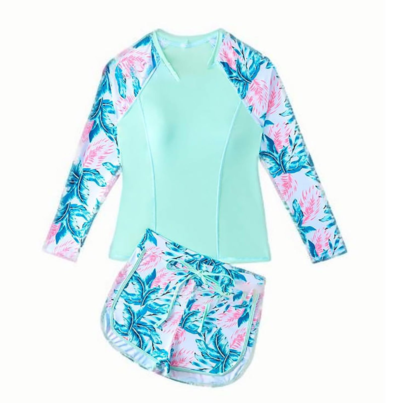 Gunia Toddler Girl Swimsuit Long Sleeves Rash Guard Athletic Swim Aztec ...