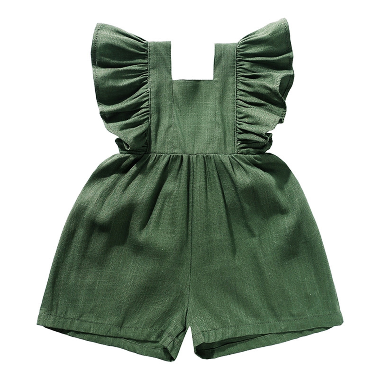 Gunia Toddler Outfits For Girls Playsuits Ruffled Jumpsuit Fly Sleeve ...