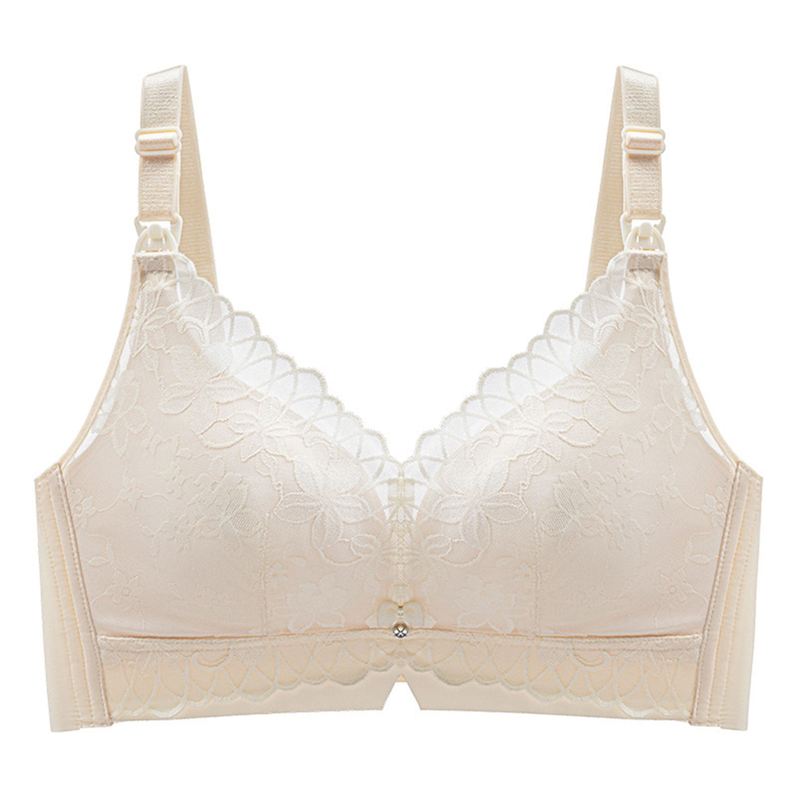 Gunia Women Breastfeeding Bra Solid Nursing Breathable Sleep Without Underwire Lace Push Up Bra