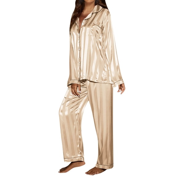 Gunia Womens Pajamas Fashion Printing Long Sleeve Button Down Pjs Sets ...