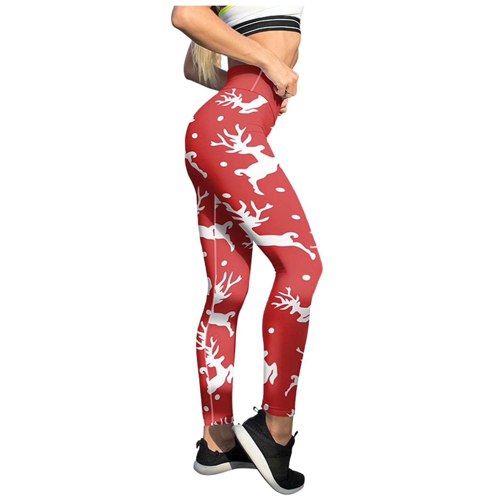 Gunia Womens Yoga Pants Black Snowflake Printed Stretchy Tights For ...