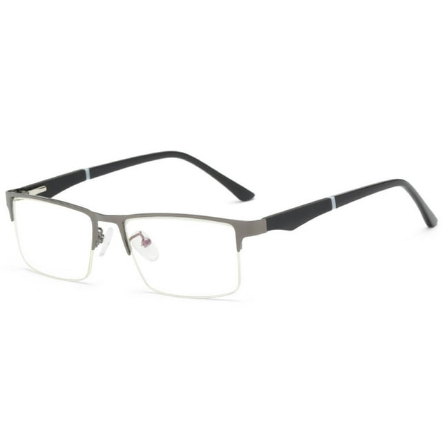 Gunmetal Half Rimless Bifocal Reading Glasses For Men Fashion Vintage