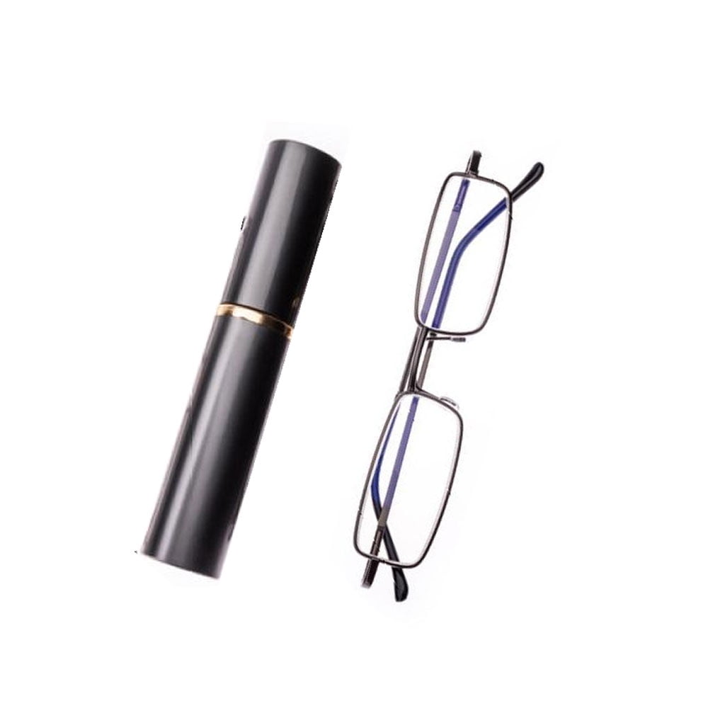 Gunmetal Pen Pocket Case Mini Reading Glasses +2.50 Portable Metal ...