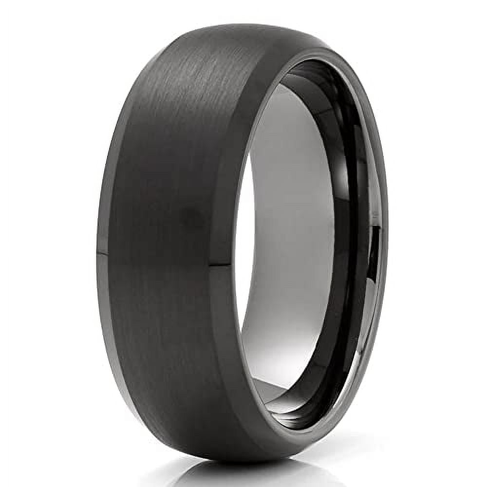 Gunmetal Tungsten Wedding Ring,8mm Wedding Ring,Black Tungsten Wedding ...