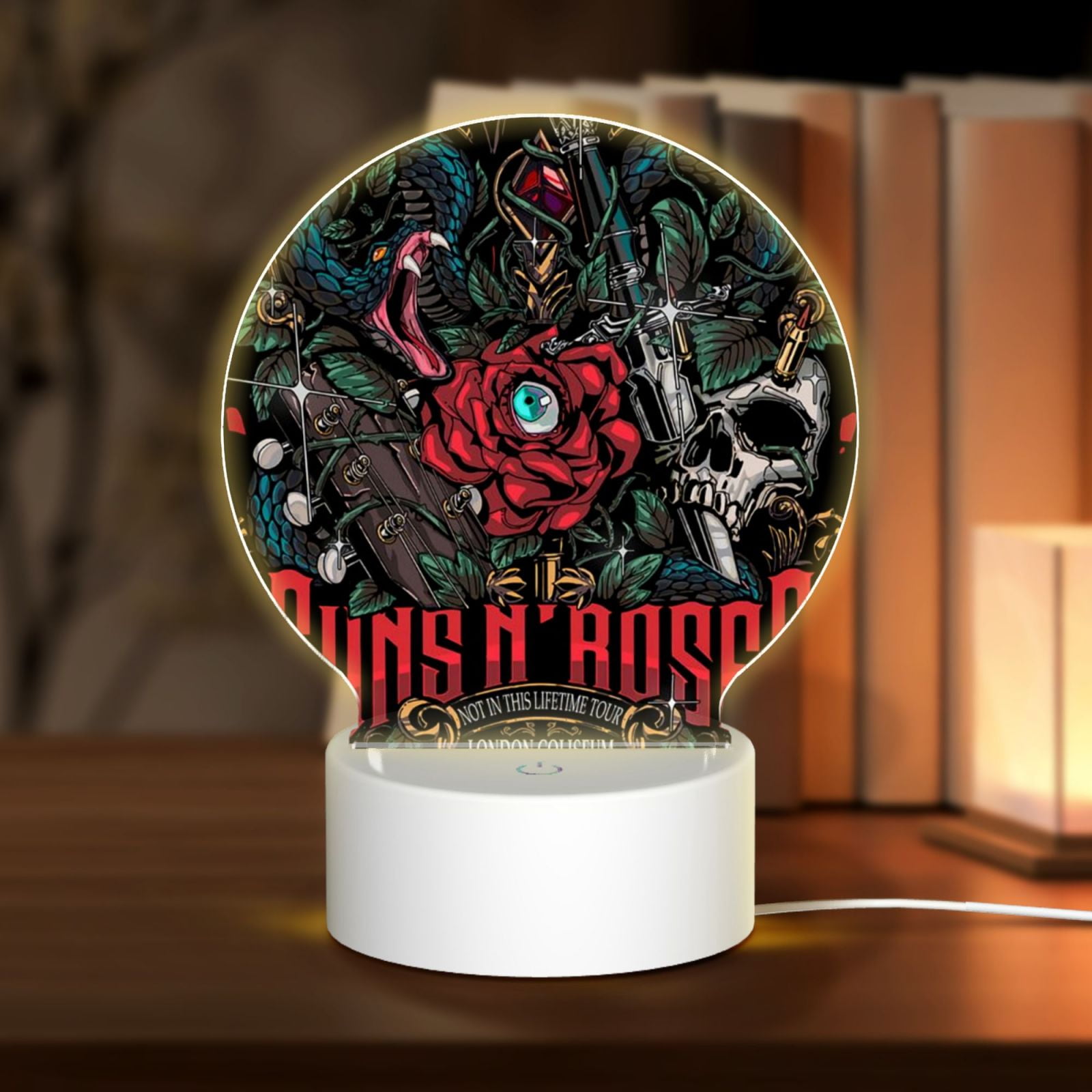 Guns N' Roses Anime Round Acrylic Night Light Is Suitable For Rooms ...