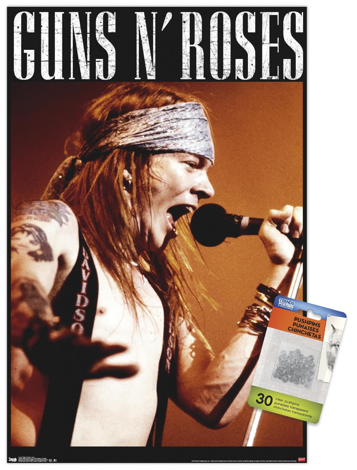 Guns N' Roses - Axel Wall Poster with Push Pins, 14.725" x 22.375 ...