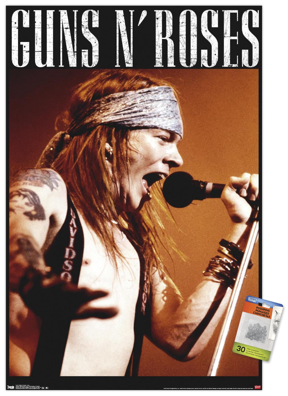 Guns N' Roses - Axel Wall Poster with Push Pins, 22.375" x 34 ...