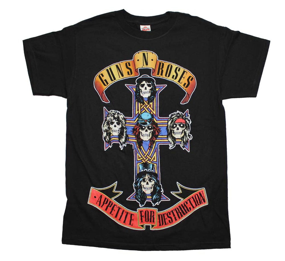 Guns N' Roses Officially Licensed AFD Cross Black T-Shirt, Medium Size ...