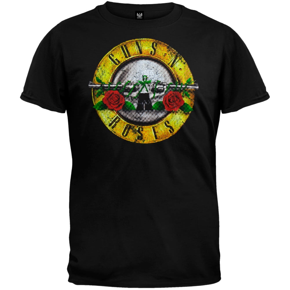 Guns N Roses Men's Distressed Bullet Slim Fit T-shirt X-Large Black ...
