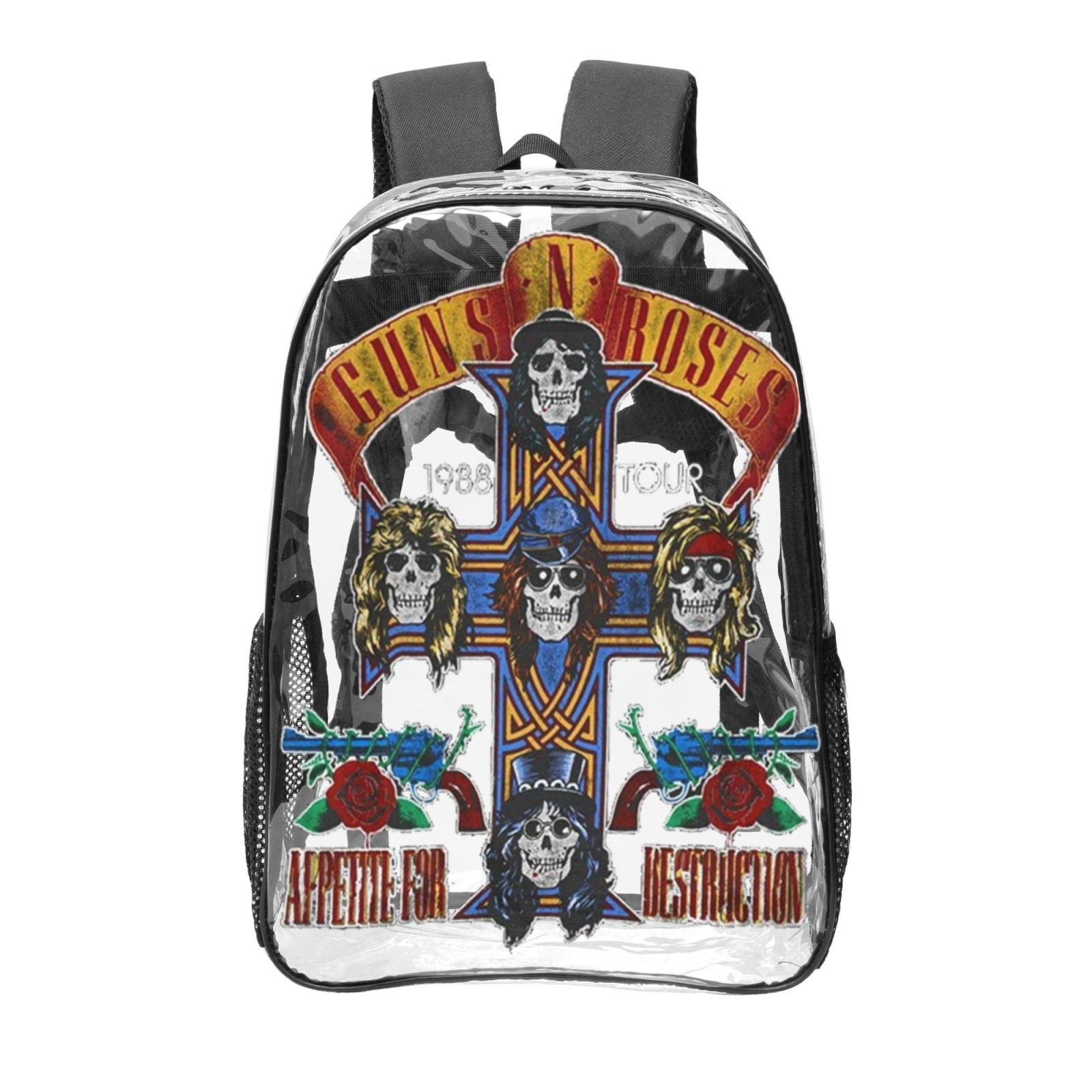 Guns N' Roses 'Nj Summer Jam 1988' Transparent Backpack Fashion Travel ...