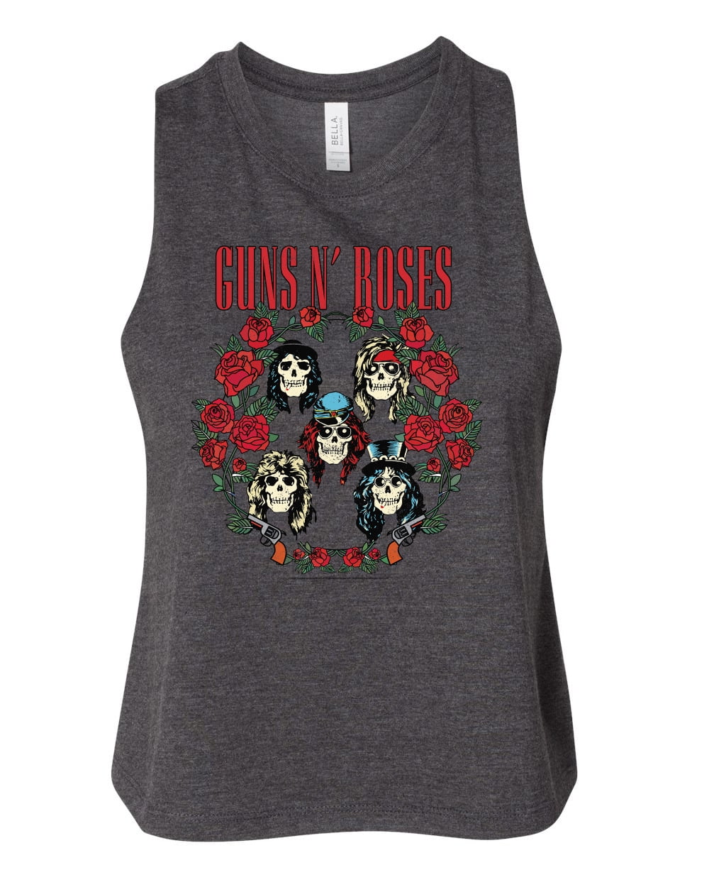 Guns N' Roses - Rose Frame - Juniors Cropped Racerback Tank Top ...