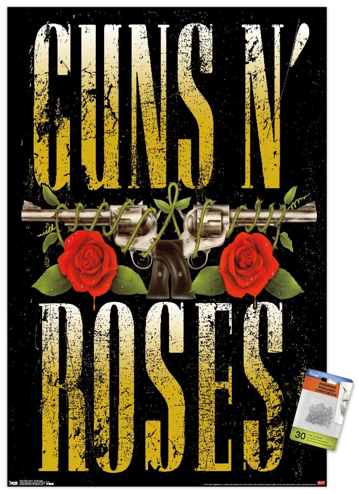 Guns N' Roses - Stacked Logo Wall Poster with Push Pins, 22.375" x 34 ...
