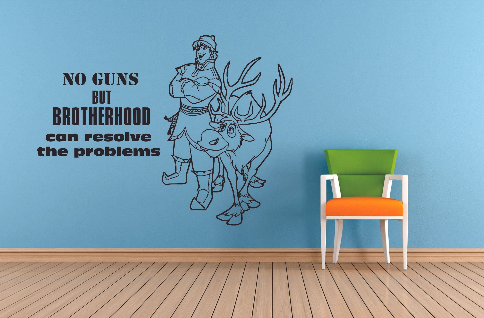 No Guns Quote Kristoff Frozen Disney Cartoon Wall Sticker Art Decal for ...