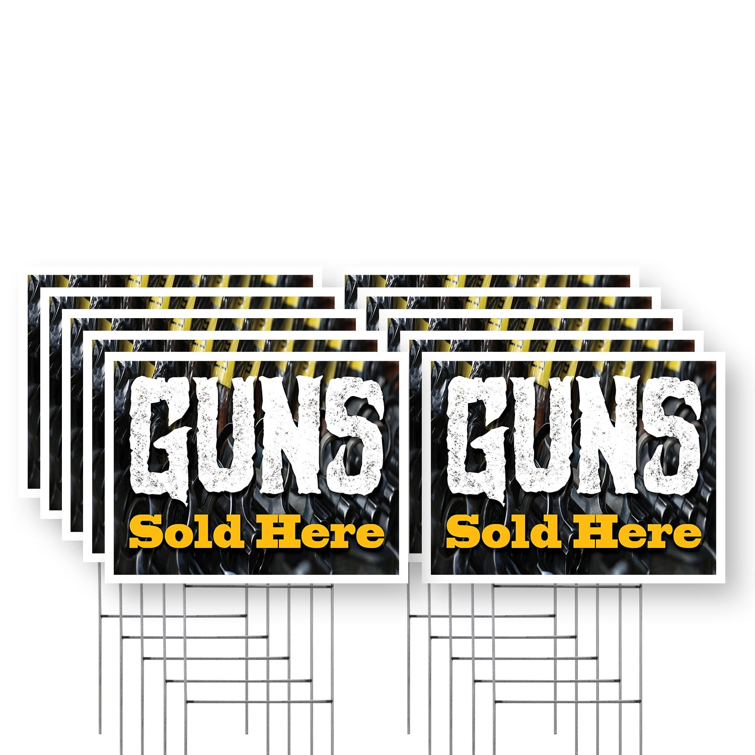Guns Sold Here Yard Sign 10 Pack of 12 Inch x 16 Inch Double Sided ...