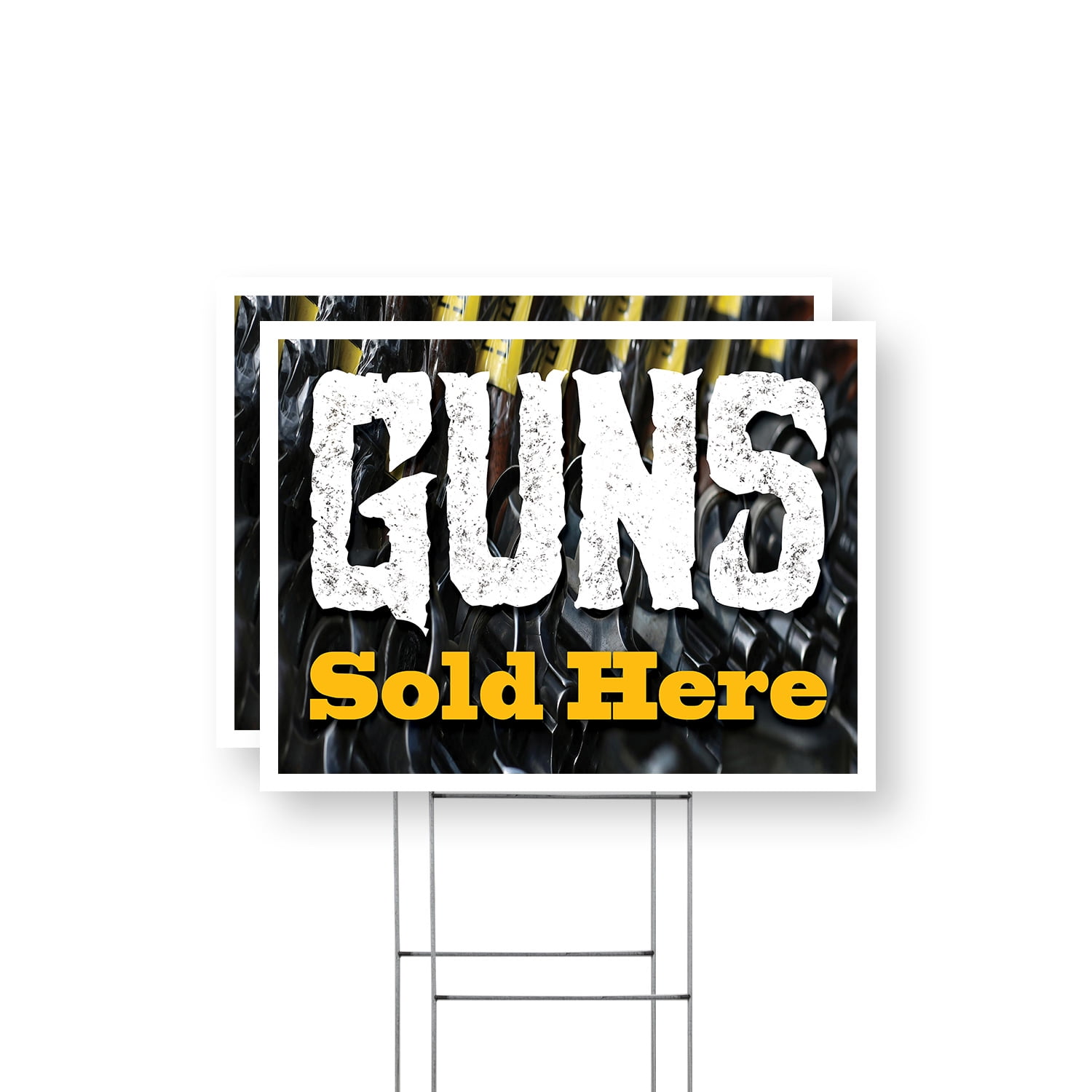 Guns Sold Here Yard Sign 2 Pack of 12 Inch x 16 Inch Double Sided ...